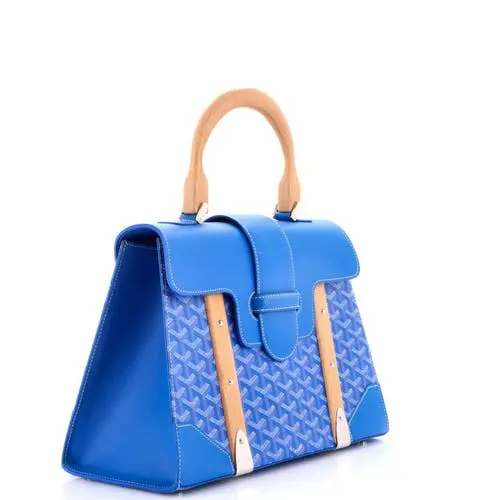 Goyard Saigon Top Handle Bag Coated Canvas With Leather Mm