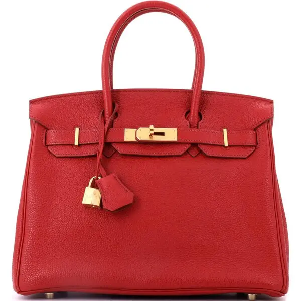 Hermès Birkin Handbag Red Togo With Gold Hardware 30 - Rouge Garance