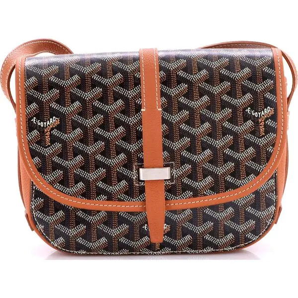 Goyard Belvedere Iii Messenger Bag Coated Canvas With Leather Pm - Brown