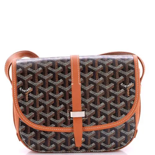 Goyard Belvedere Iii Messenger Bag Coated Canvas With Leather Pm - Brown