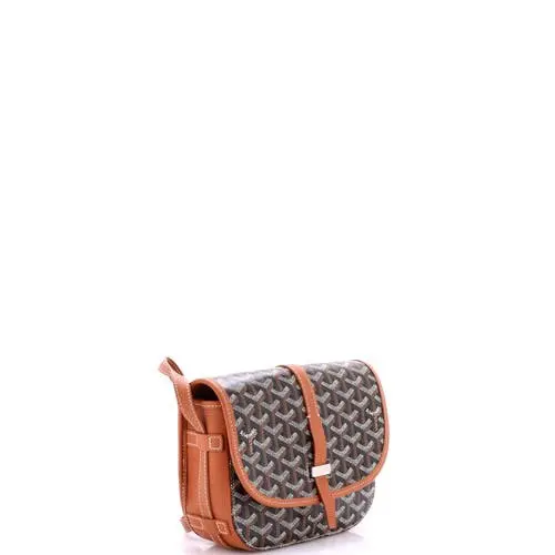 Goyard Belvedere Iii Messenger Bag Coated Canvas With Leather Pm - Brown