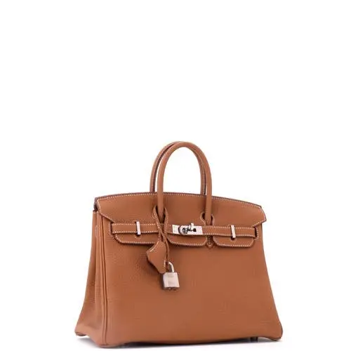 Hermès Birkin Handbag Brown Togo With Palladium Hardware 25