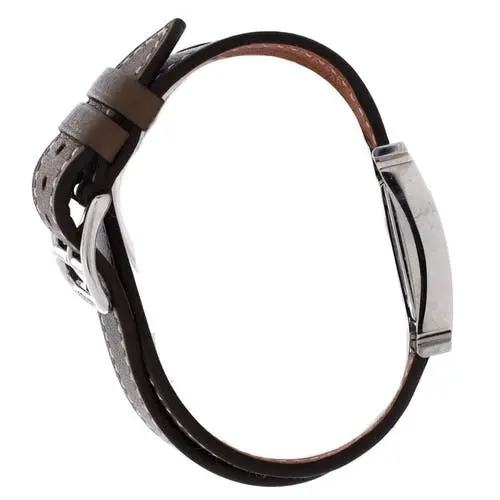 Hermès Heure H Double Tour Quartz Watch Stainless Steel And Leather 21