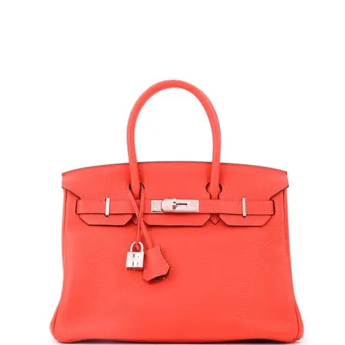 Hermès Birkin Handbag Orange Togo With Palladium Hardware 30 - Red