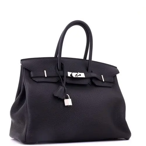 Hermès Birkin Handbag Clemence With Palladium Hardware 35 - Black