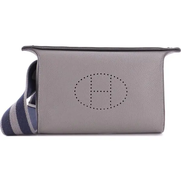 Hermès Videpoches Bag With Multicolor Strap Togo - Gris Meyer