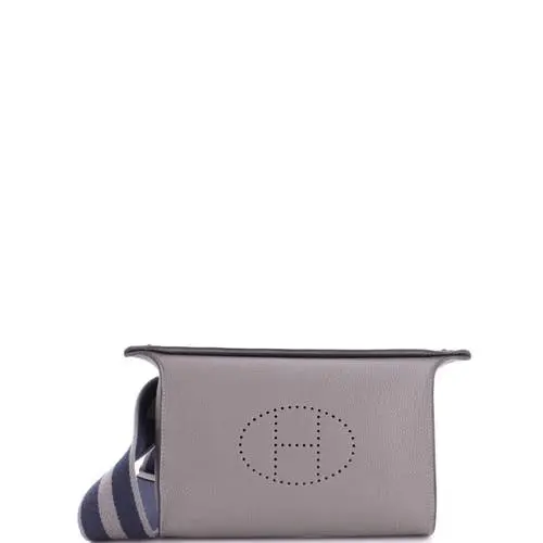 Hermès Videpoches Bag With Multicolor Strap Togo - Gris Meyer