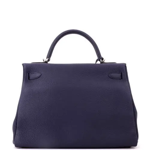 Hermès Kelly Handbag Togo With Palladium Hardware 32 - Blue