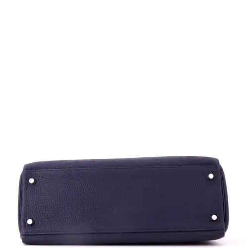 Hermès Kelly Handbag Togo With Palladium Hardware 32 - Blue