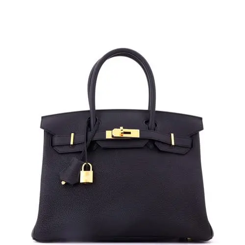 Hermès Birkin Handbag Black Togo With Gold Hardware 30 - Noir