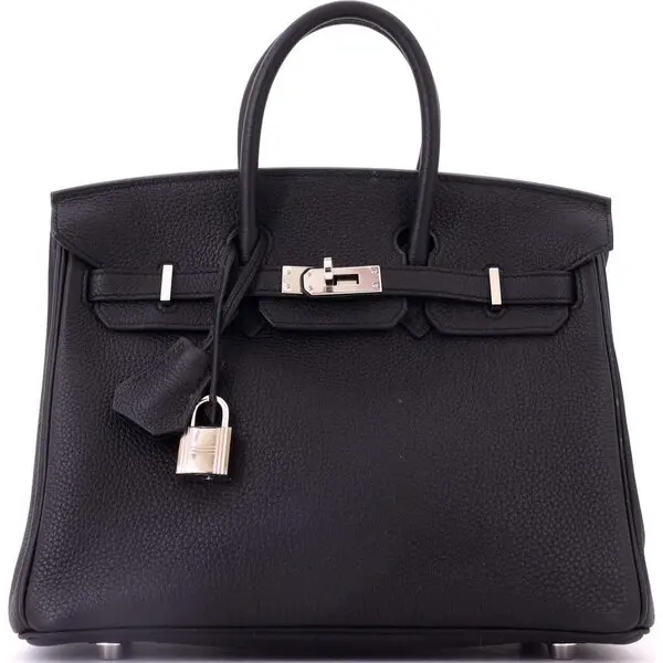 Hermès Birkin Handbag Black Togo With Palladium Hardware 25