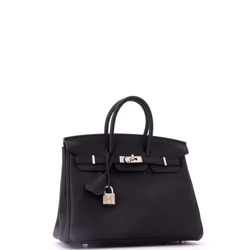 Hermès Birkin Handbag Black Togo With Palladium Hardware 25
