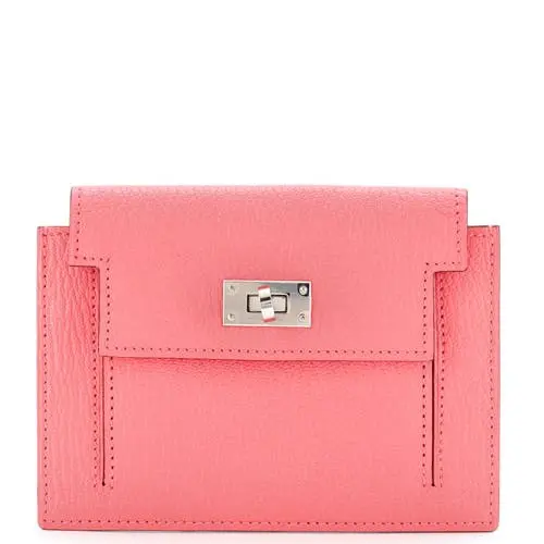 Hermès Kelly Pocket Compact Wallet Chevre Mysore - Pink