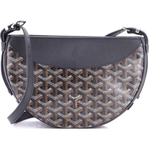 Goyard Hirondelle Shoulder Bag Coated Canvas And Leather - Black
