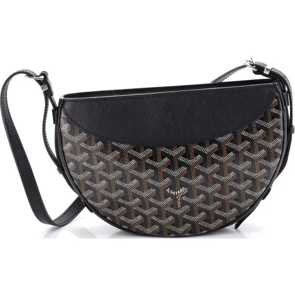 Goyard Hirondelle Shoulder Bag Coated Canvas And Leather - Black