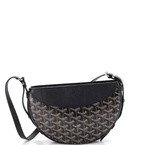 Goyard Hirondelle Shoulder Bag Coated Canvas And Leather - Black