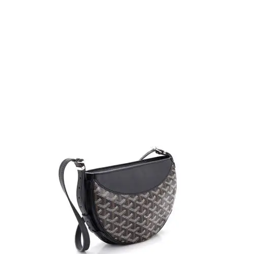 Goyard Hirondelle Shoulder Bag Coated Canvas And Leather - Black