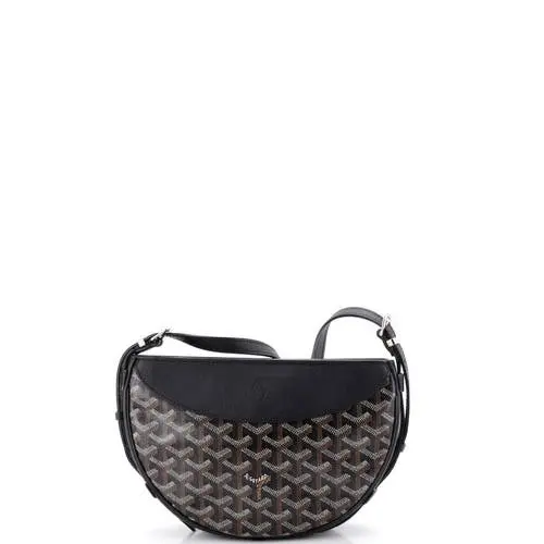 Goyard Hirondelle Shoulder Bag Coated Canvas And Leather - Black