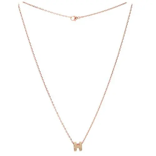 Hermès Pop H Pendant Chain Necklace Metal And Enamel Mini