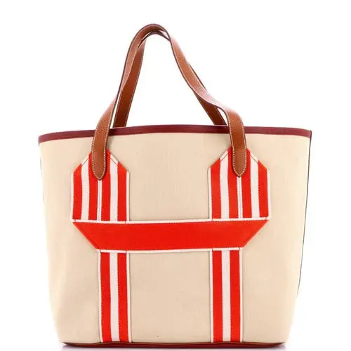 Hermès Pursangle Tote Canvas With Leather - Beige