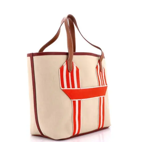 Hermès Pursangle Tote Canvas With Leather - Beige