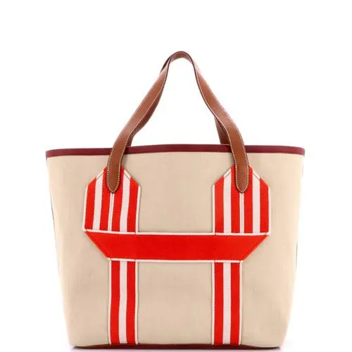 Hermès Pursangle Tote Canvas With Leather - Beige