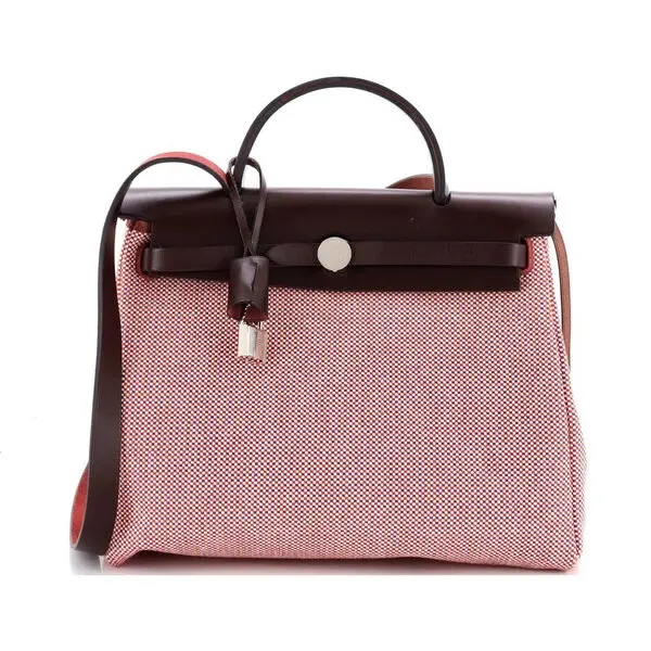 Hermès Herbag Zip Criss Viking Toile And Leather 31 - Red