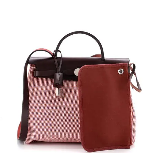 Hermès Herbag Zip Criss Viking Toile And Leather 31 - Red