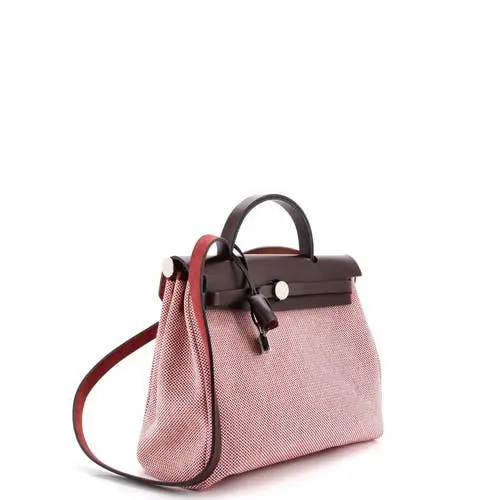 Hermès Herbag Zip Criss Viking Toile And Leather 31 - Red