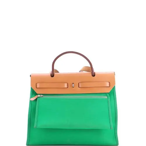 Hermès Herbag Zip Leather And Toile 31