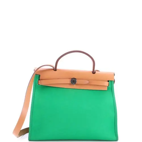 Hermès Herbag Zip Leather And Toile 31 - Green