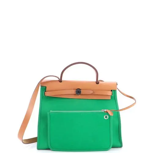 Hermès Herbag Zip Leather And Toile 31 - Green