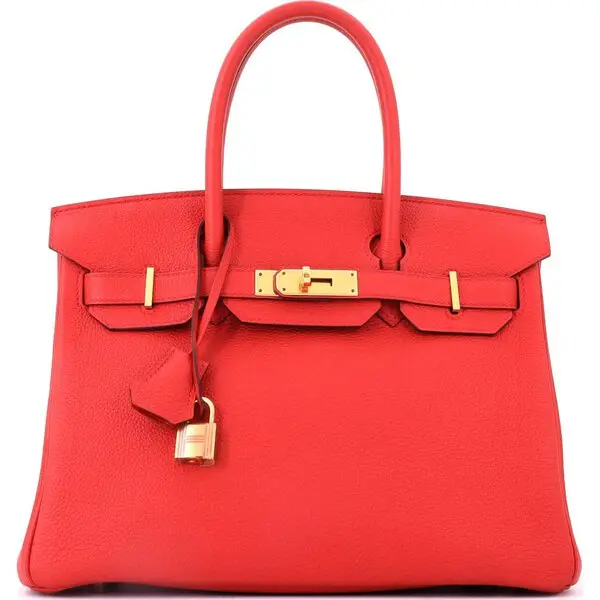 Hermès Birkin Handbag Togo With Gold Hardware 30 - Red