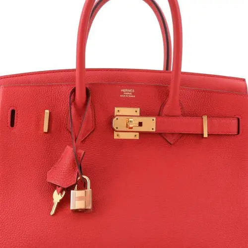 Hermès Birkin Handbag Togo With Gold Hardware 30 - Red
