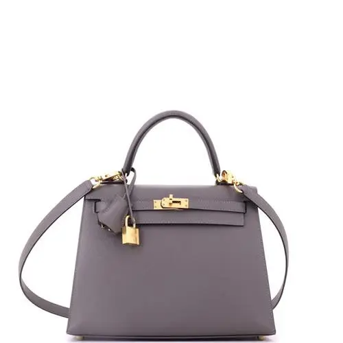 Hermès Kelly Handbag Epsom With Gold Hardware 25 - Grey