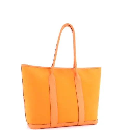 Hermès Garden Party Zip Tote Toile And Leather 36 - Orange