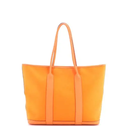 Hermès Garden Party Zip Tote Toile And Leather 36 - Orange