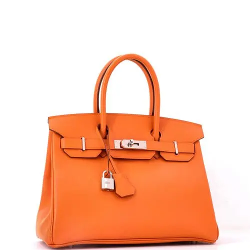 Hermès Birkin Handbag Epsom With Palladium Hardware 30 - Orange