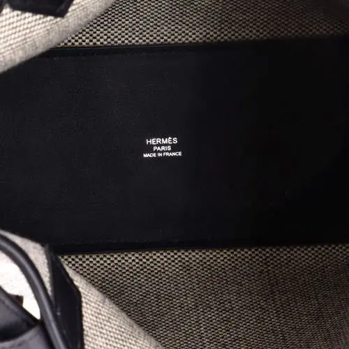 Hermès Cabas H En Biais Tote Canvas With Leather 27 - Black