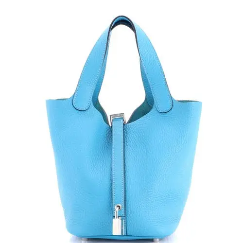 Hermès Picotin Lock Bag Clemence Pm - Turquoise