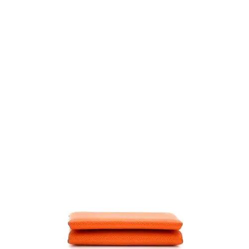 Hermès Calvi Duo Card Holder Epsom - Orange