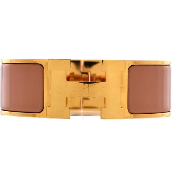 Hermès Clic H Bracelet Enamel Wide - Neutral