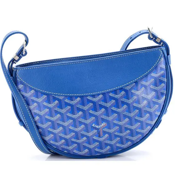 Goyard Hirondelle Shoulder Bag Coated Canvas And Leather - Blue