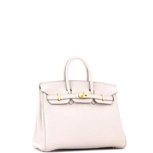 Hermès Birkin Handbag Light Togo With Gold Hardware 25 - White