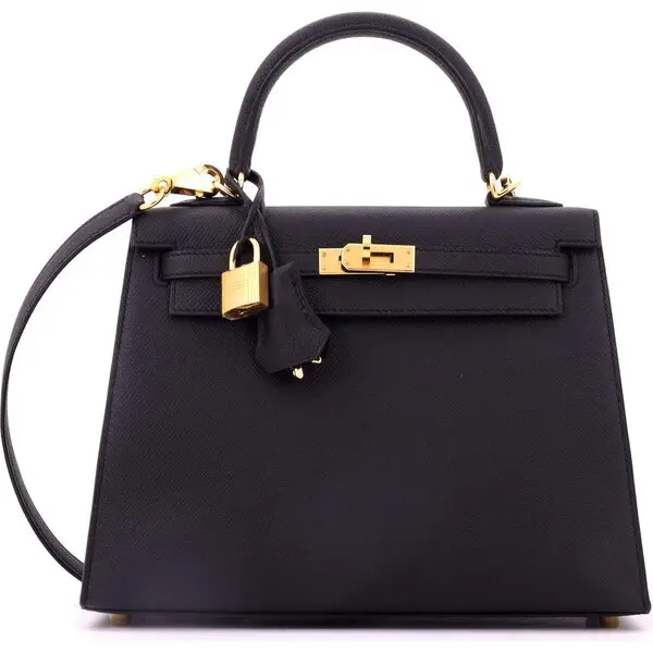 Hermès Kelly Handbag Epsom With Gold Hardware 25 - Black