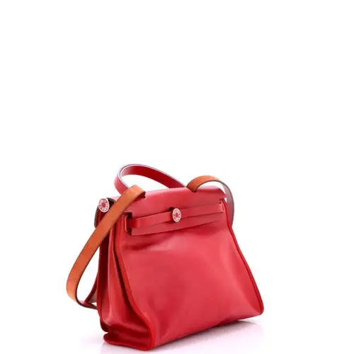 Hermès Herbag Zip Berline Vache Canvas And Leather 31 - Red