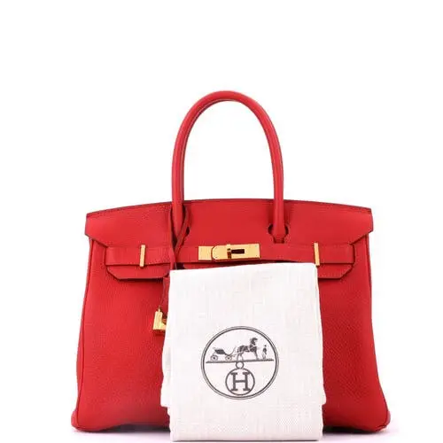 Hermès Birkin Handbag Togo With Gold Hardware 30 - Red