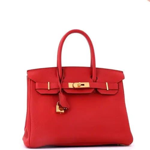 Hermès Birkin Handbag Togo With Gold Hardware 30 - Red