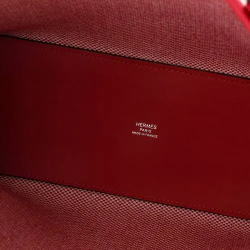 Hermès Cabas H En Biais Tote Canvas With Leather 27 - Pink