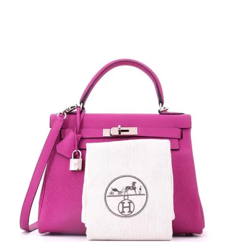 Hermès Kelly Handbag Togo With Palladium Hardware 28